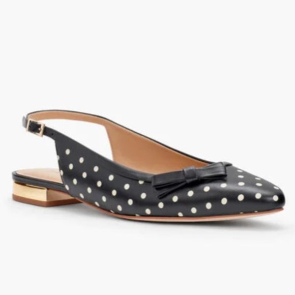 Talbots | Shoes | Talbots Edison Slingback Flats Polka Dot Print Gold ...